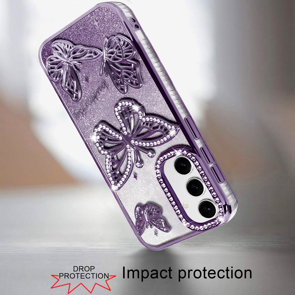 for Samsung S24 FE Butterfly Glitter Shimmer TPU Case - | eBay
